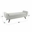 HomePop Modern Woven Fabric Storage Bench with Wood Legs in Gray