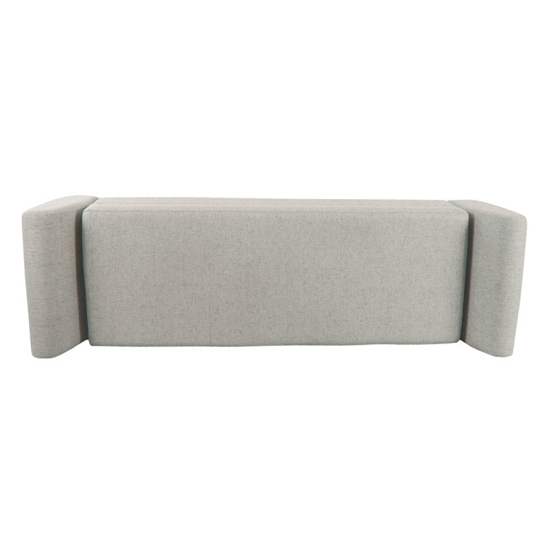 HomePop Modern Woven Fabric Storage Bench with Wood Legs in Gray