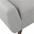 HomePop Modern Woven Fabric Storage Bench with Wood Legs in Gray