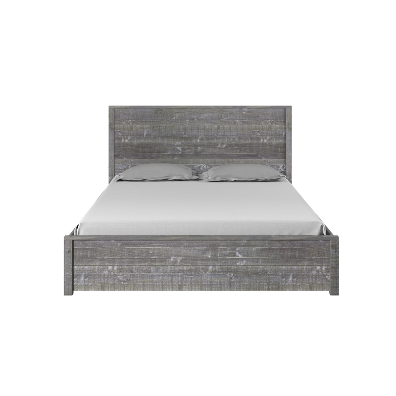 Hampton Solid Wood Bed Queen Size - Misty Grey Finish