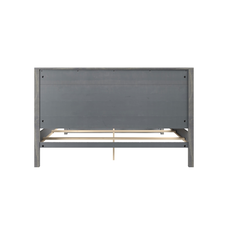 Hampton Solid Wood Bed Queen Size - Misty Grey Finish