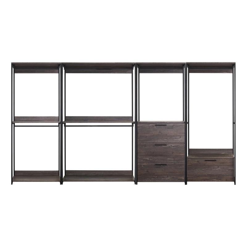 Klair Living Monica Contemporary Engineered Wood & Metal Closet in Gray ...