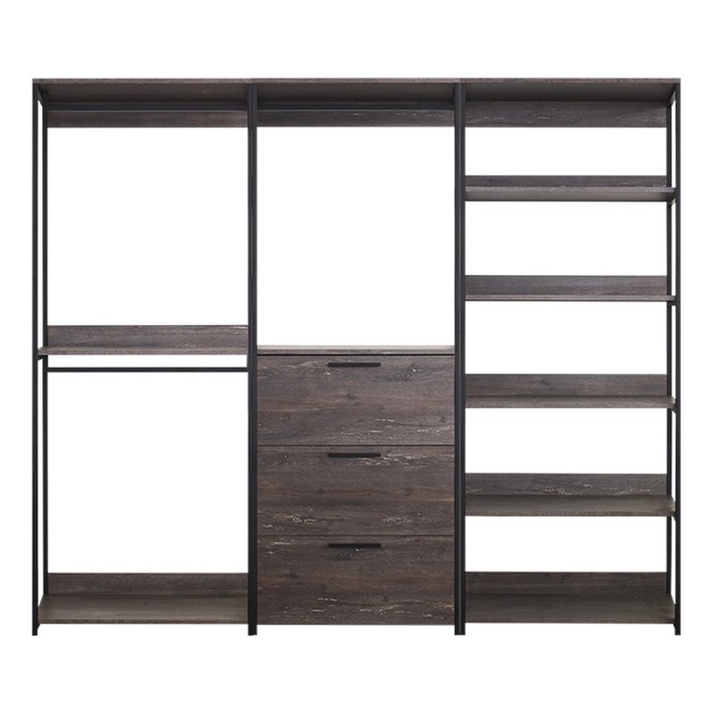 Klair Living Monica Wood Walk-in Closet System in Rustic Gray | Cymax ...