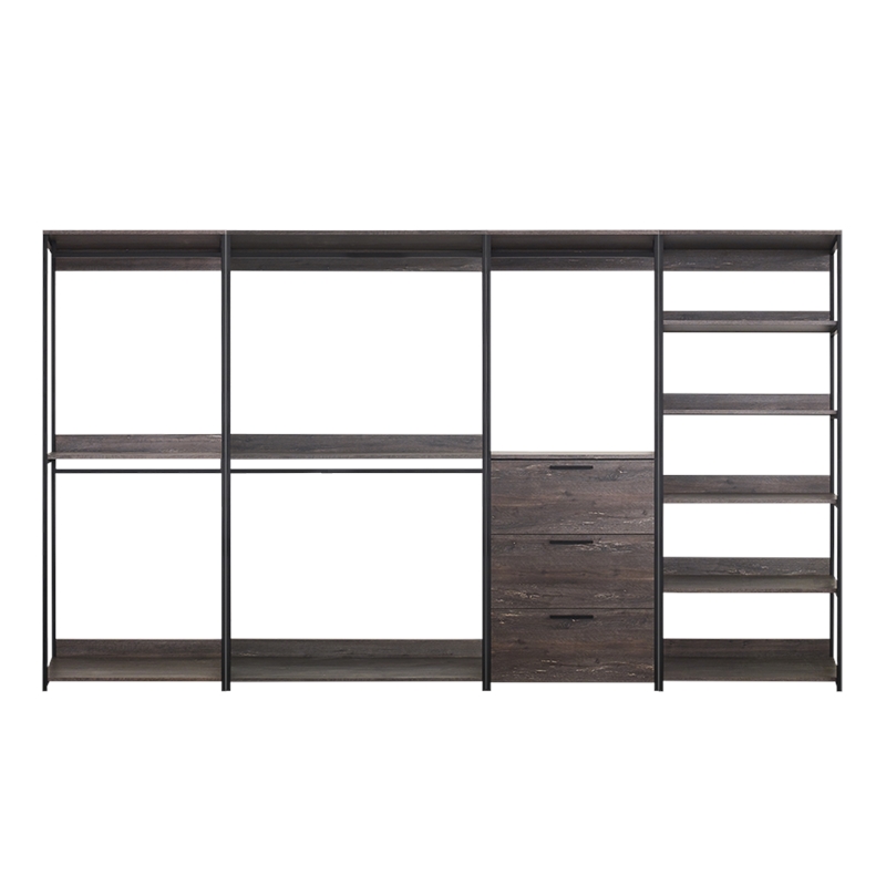 Klair Living Monica Wood Walk-in Closet System in Rustic Gray