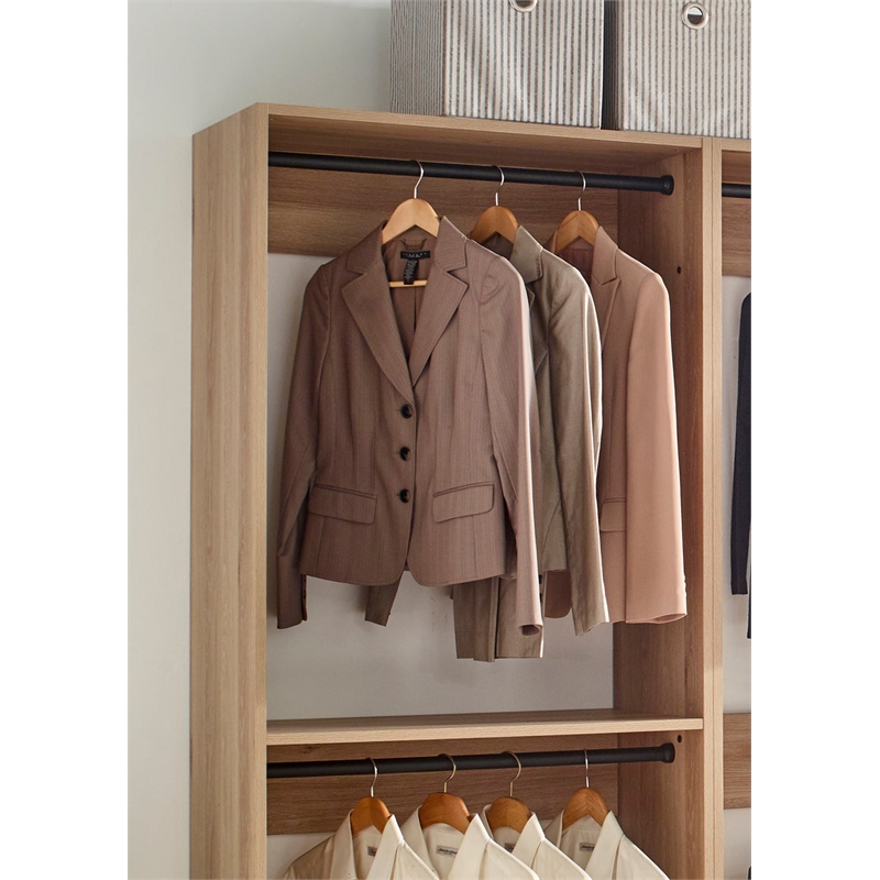 Prosper Oak Freestanding Walk in Wood Closet System | Cymax Business