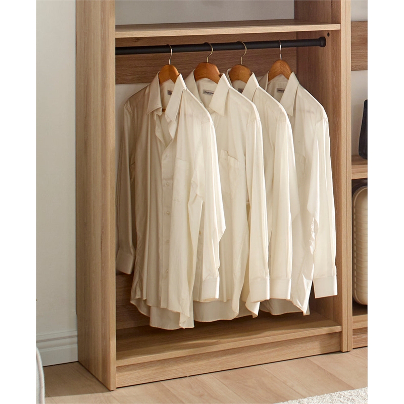 Prosper Oak Freestanding Walk in Wood Closet System | Cymax Business