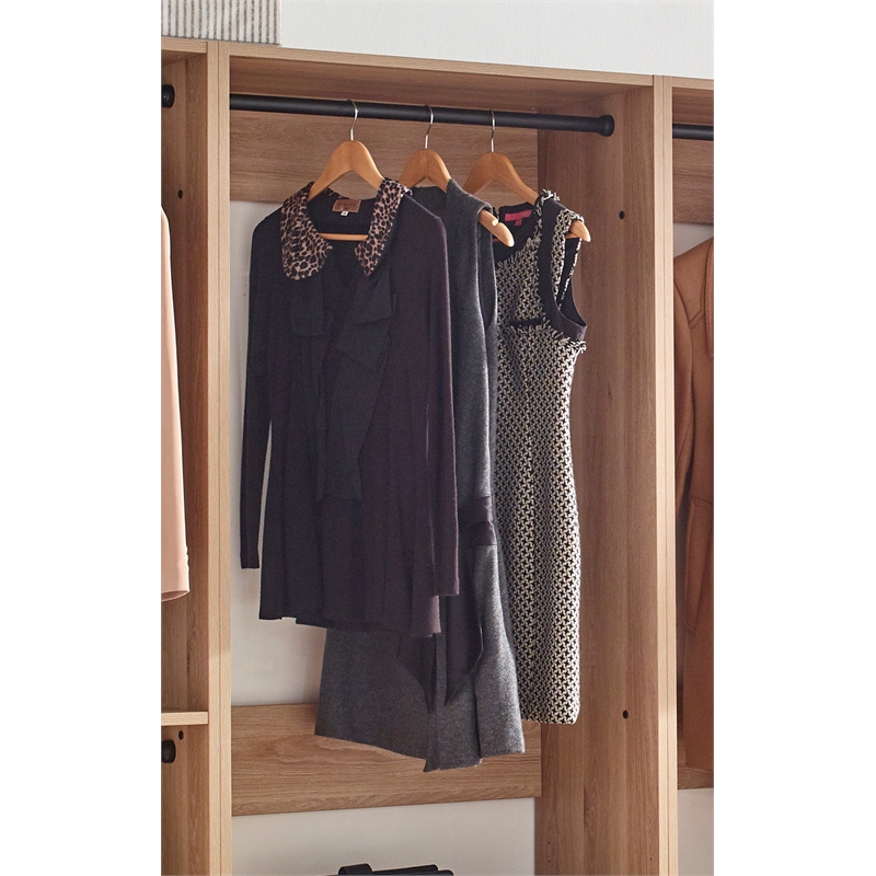 Prosper Oak Freestanding Walk in Wood Closet System | Cymax Business