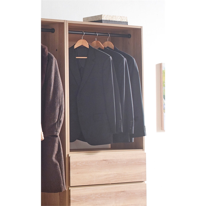 Prosper Oak Freestanding Walk in Wood Closet System | Cymax Business