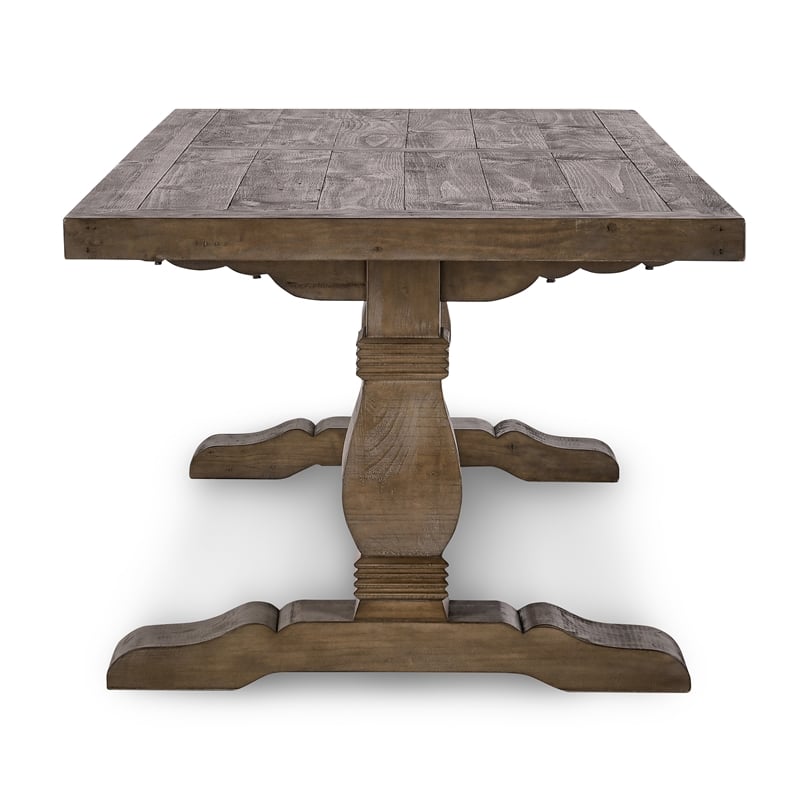 Kosas Home Quincy 94 Reclaimed Pine Wood Dining Table in Weathered Brown