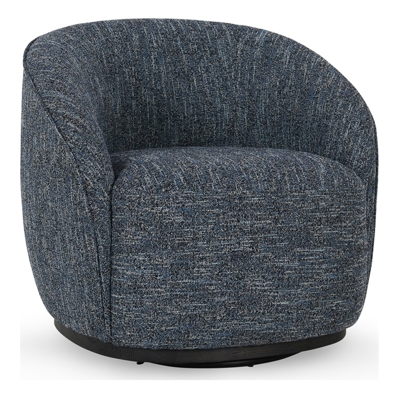 Classic Home Andrea Polyester Fabric 360-Degree Swivel Accent Chair Blue