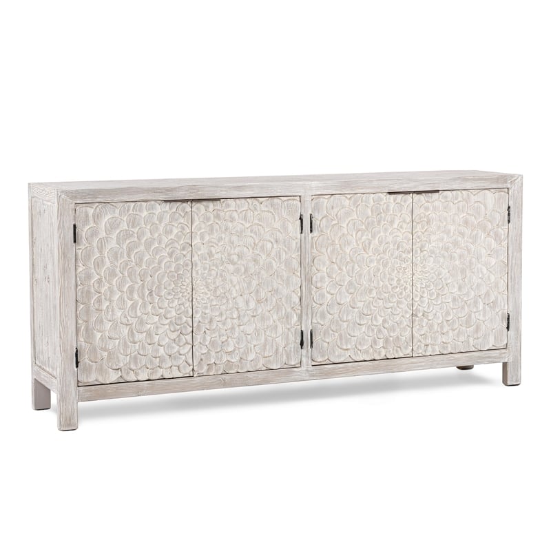 Classic Home Astrid 86" 4 Door Reclaimed Pine Wood Sideboard Vintage ...