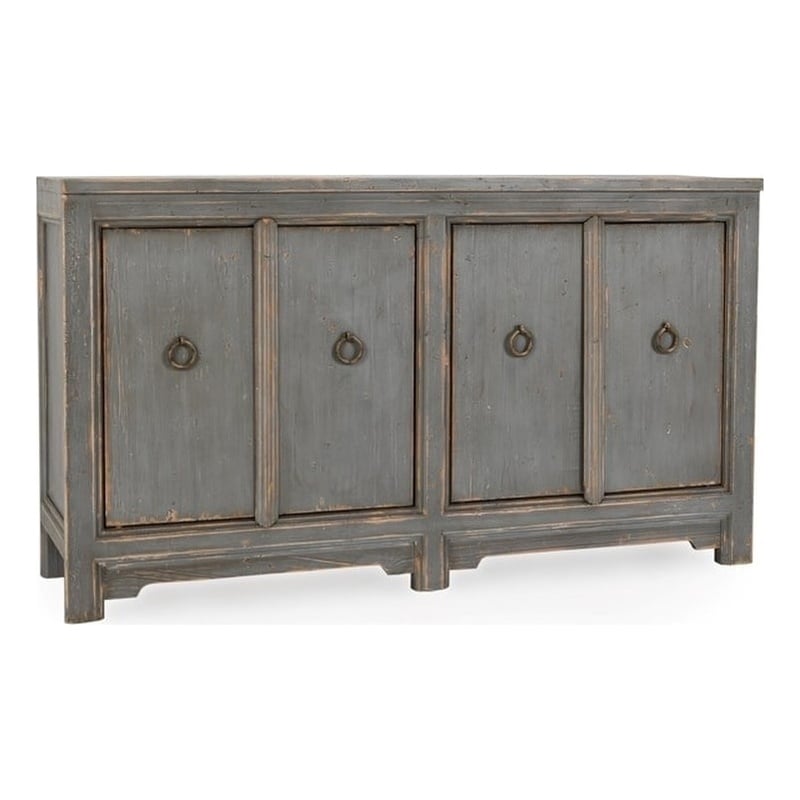 Classic Home Amherst 4-Drawer Gray Reclaimed Pine Wood Sideboard Buffet ...