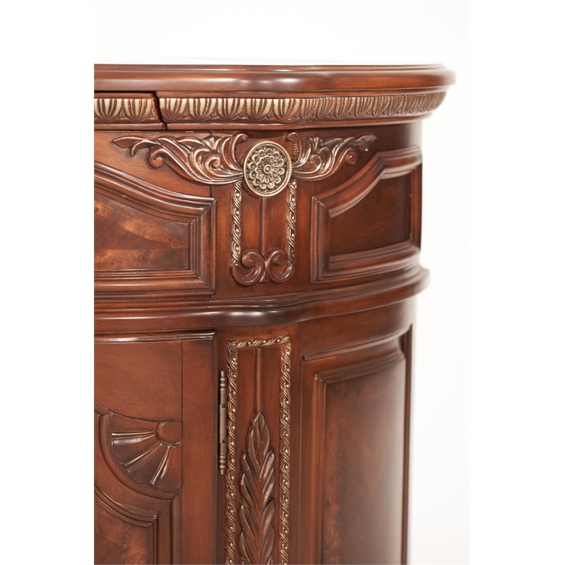 Michael Amini Cortina Wood Bedside Chest in Honey Walnut