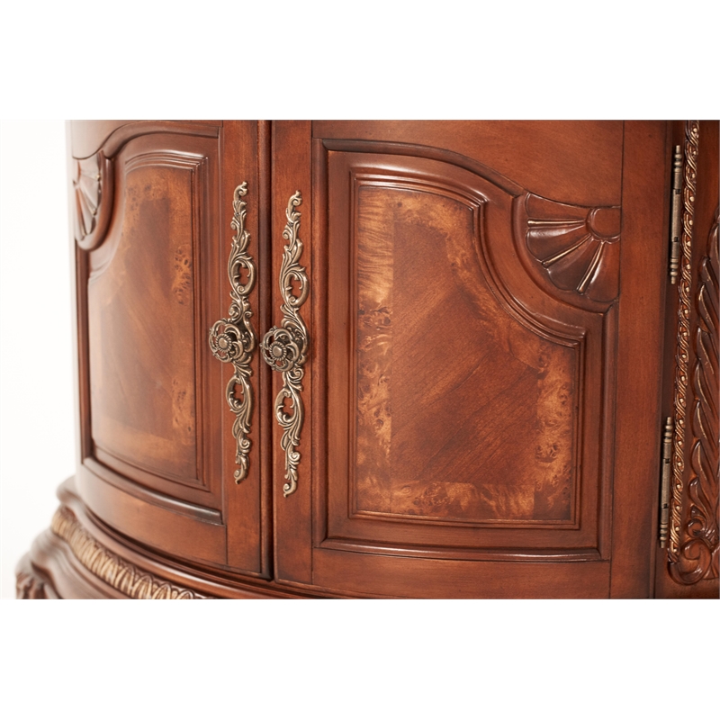 Michael Amini Cortina Wood Bedside Chest in Honey Walnut