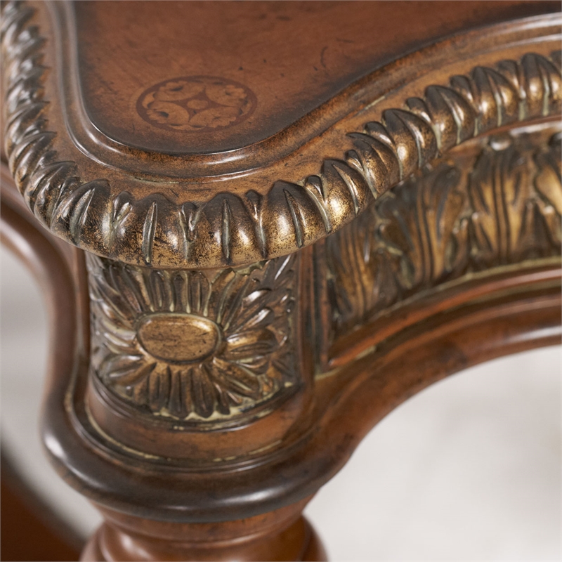 Michael Amini Villa Valencia Wood Writing Desk Classic Chestnut Cymax Business