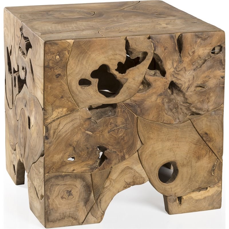 Padma's Plantation Wood Teak End Table in Natural | Homesquare