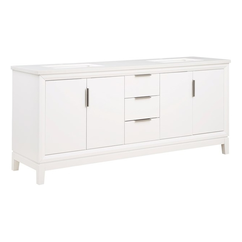 Valencia 72 inch wood double sink Freestanding vanity with Countertop ...