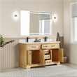 Avila 60 inch wood veneer double sink vanity with marble and ceramic ...
