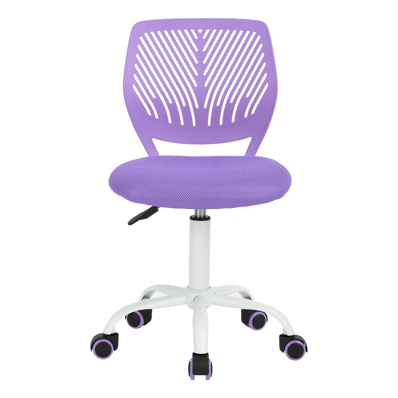 FurnitureR Carnation Swivel Teen Plastic and Mesh Task Chair in Purple ...