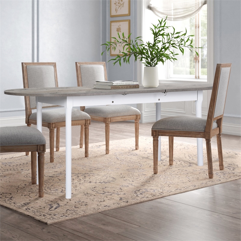 FurnitureR 61''-78'' Extendable Dining Table Self-storing Butterfly ...