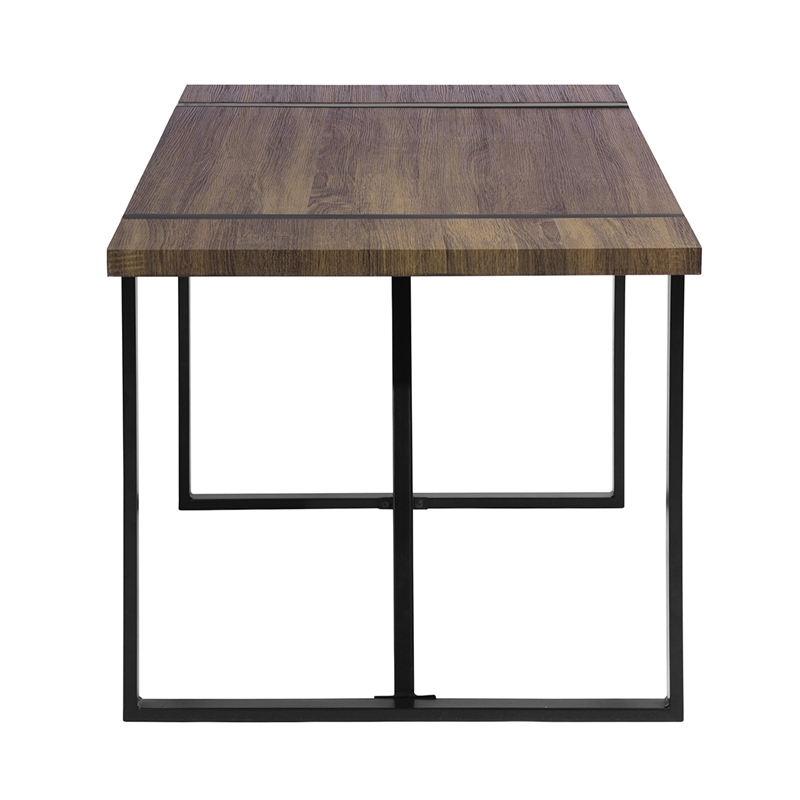 Homycasa 55 IN Rustic Dining Table - Black Metal U Legs | Cymax Business