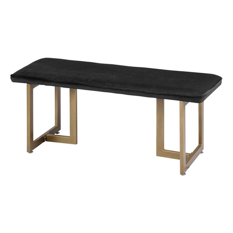 Homycasa Black Fabric Gold Legs Bench | Cymax Business