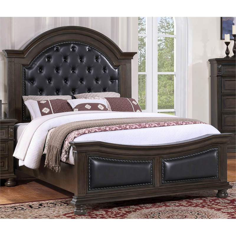 New Classic Furniture Balboa Solid Wood Queen Bed in Walnut | Cymax ...