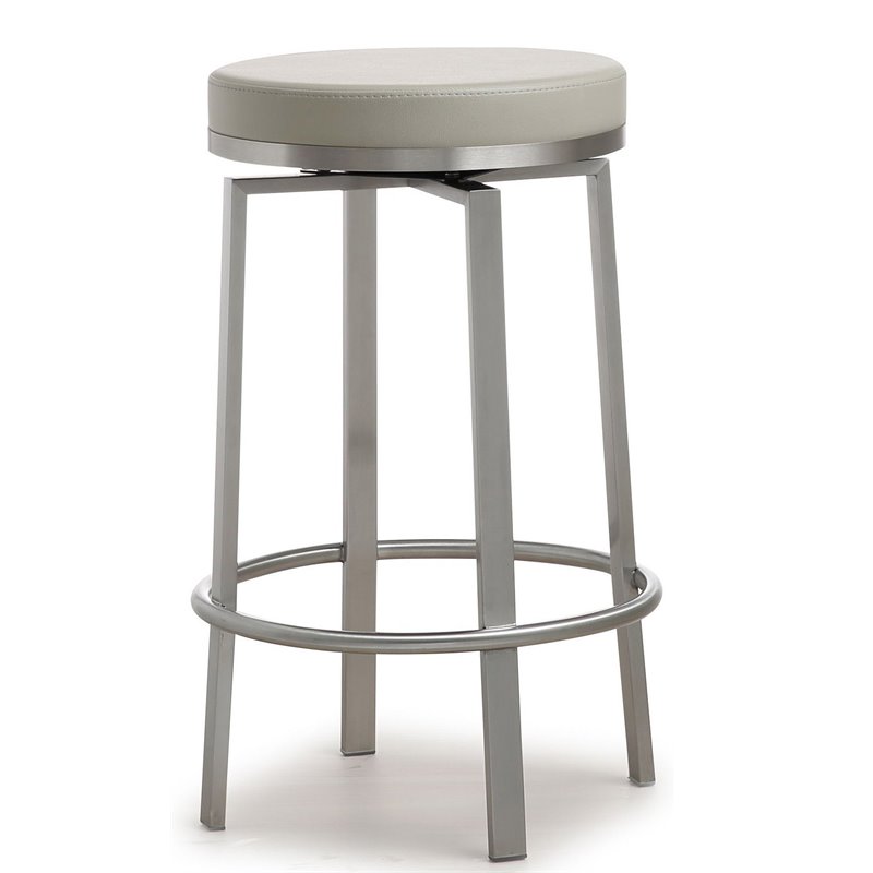 Counter Height (24 -27) Gray Chrome Bar Stools