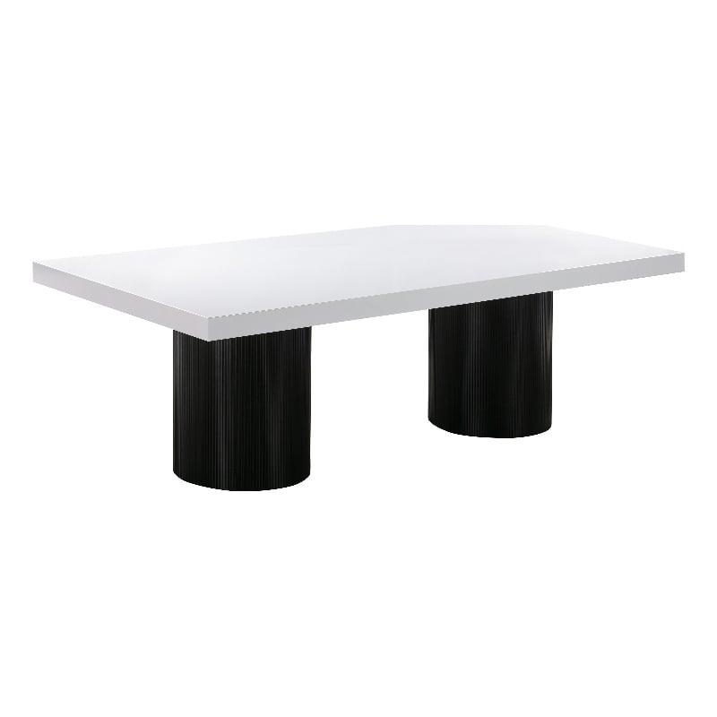 TOV Furniture Nova White and Black Lacquer Dining Table | Cymax Business