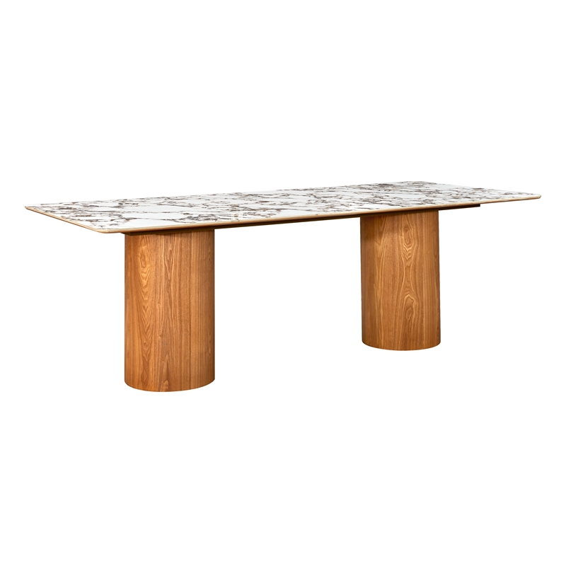 Tamara Ceramic White Marble Rectangular Dining Table | Homesquare