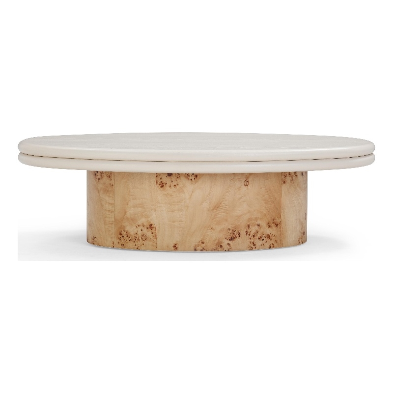 Tanner Natural Burl and Cream Ash Coffee Table | Cymax Business