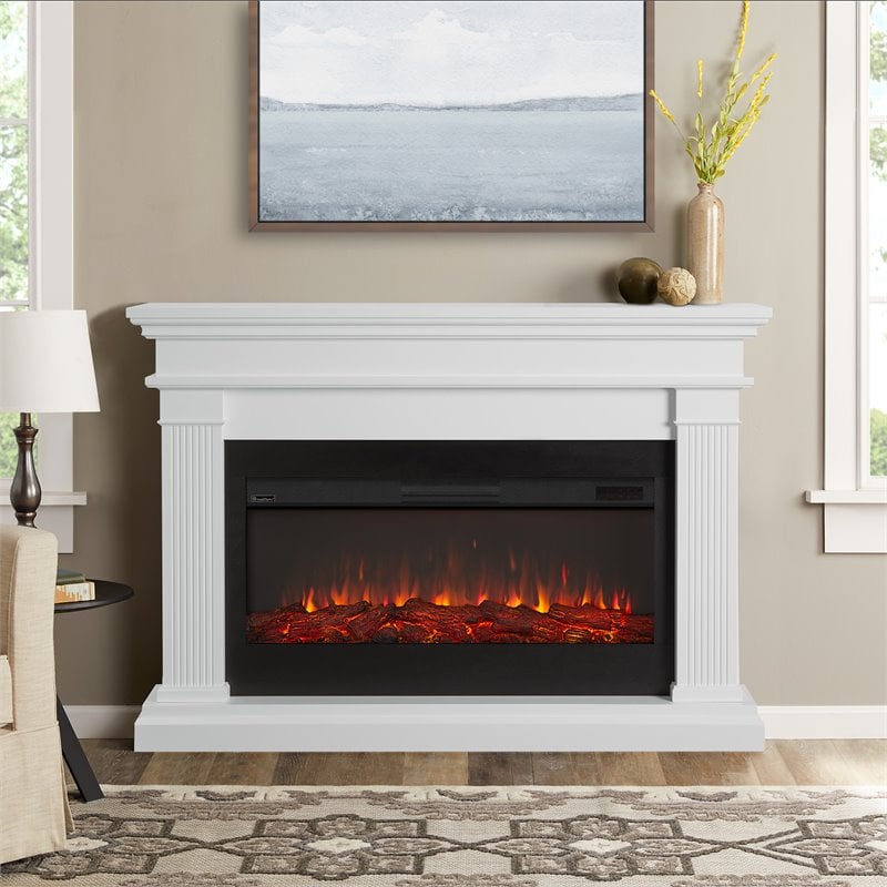 Real Flame Beau Amish Style Solid Wood Electric Fireplace in White ...