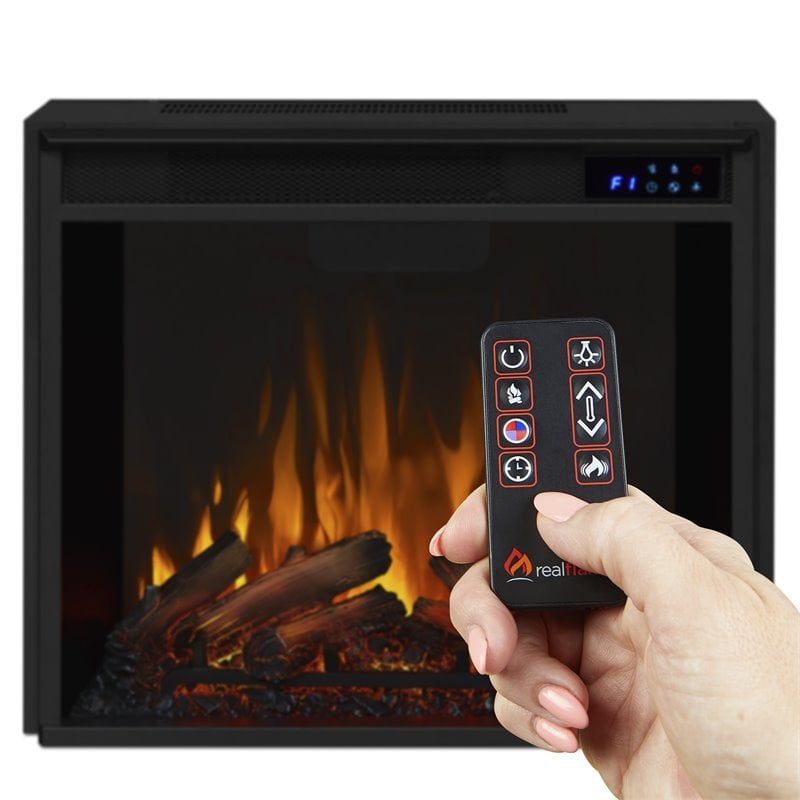 Real Flame Vivid Flame Stainless Steel Electric Firebox in Black ...