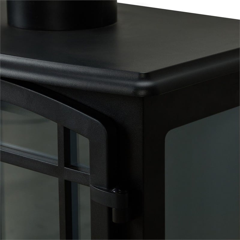 Real Flame Contemporary Metal Foster Stove Electric Fireplace in Black