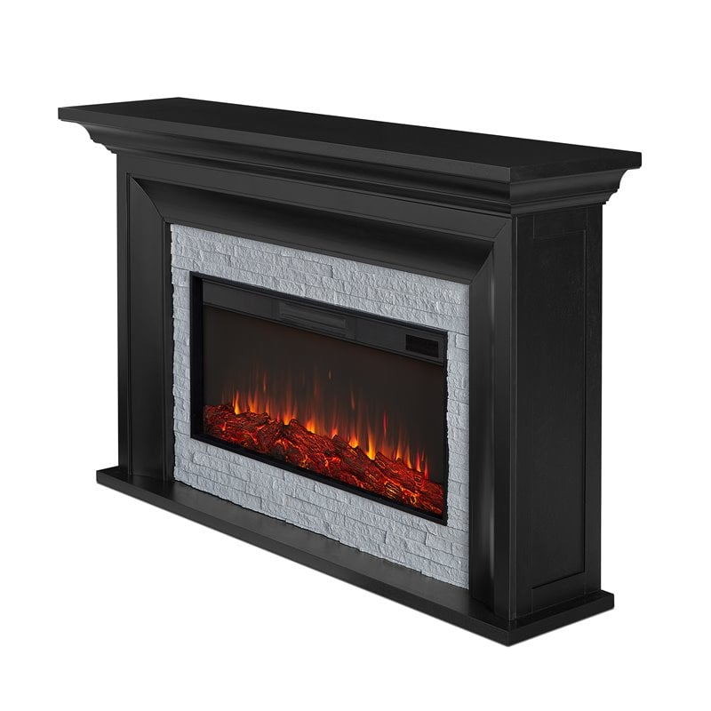 Real Flame Sonia 69" Landscape Solid Wood and Glass Electric Fireplace ...