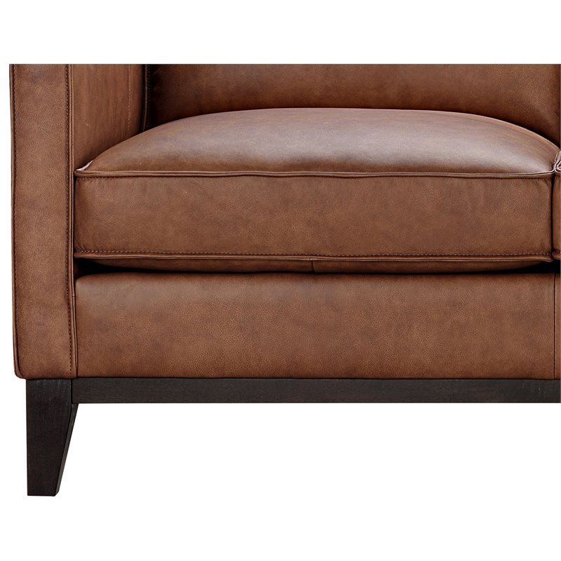 Hello Sofa Home Pimlico 86" Contemporary Top Grain Leather Sofa in ...