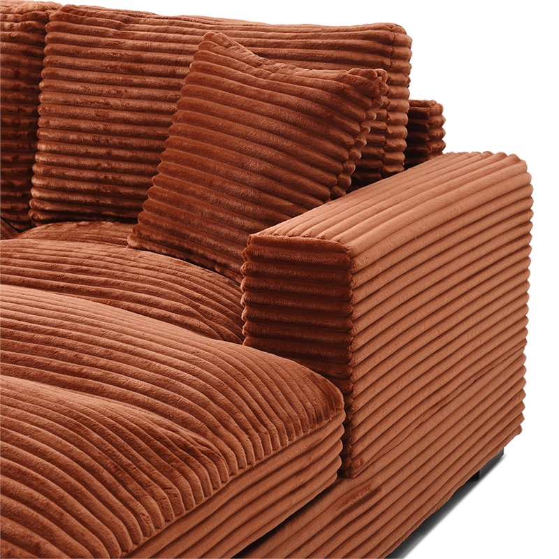 Scarlet Velvet Corduroy Sofa in Brown | Cymax Business
