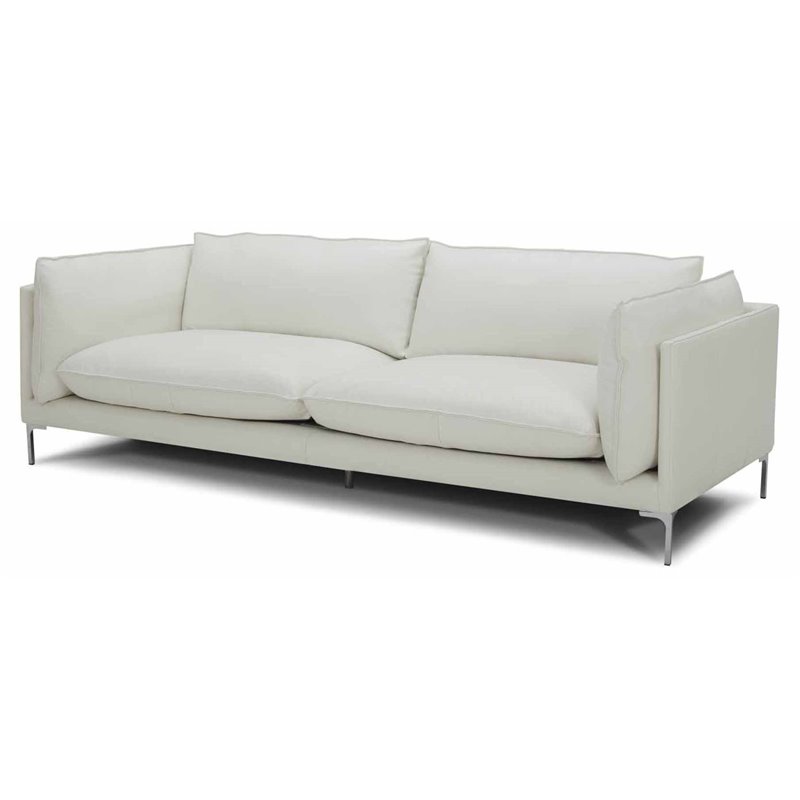 Divani Casa Harvest Modern L-Grade Leather Upholstered Sofa in White ...