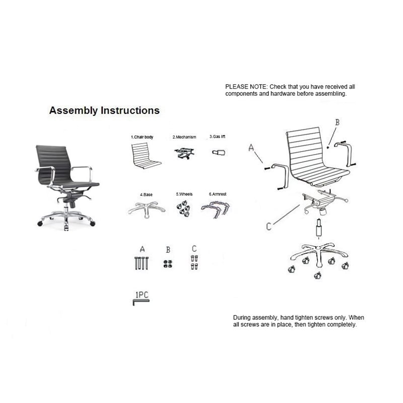 Plata Import Black Faux Leather Executive Full Back Office Chair ...