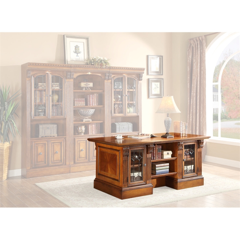 Parker House Huntington Traditional Wood Double Pedestal Executive Desk ...