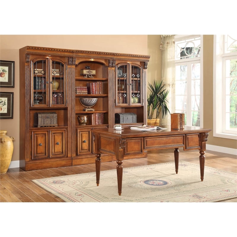 Parker House Huntington 32" Traditional Wood Open Top Bookcase in Brown