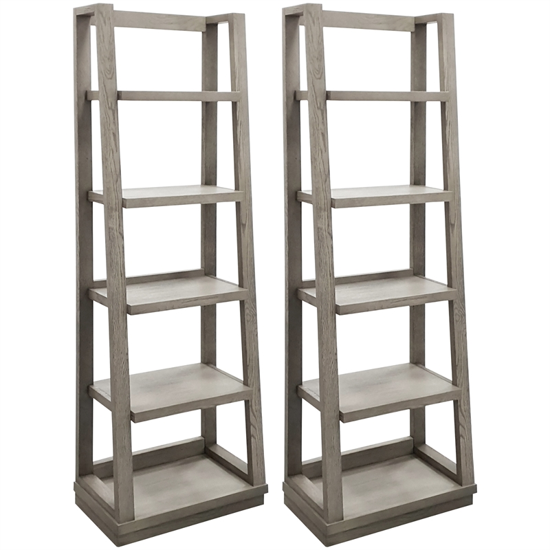 Parker House Pure Modern Pair of Angled Etagere Bookcase Piers in Warm ...