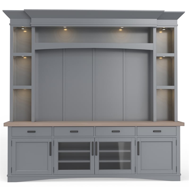 Parker House Americana Modern Wood TV Console with Hutch Back Panel in ...