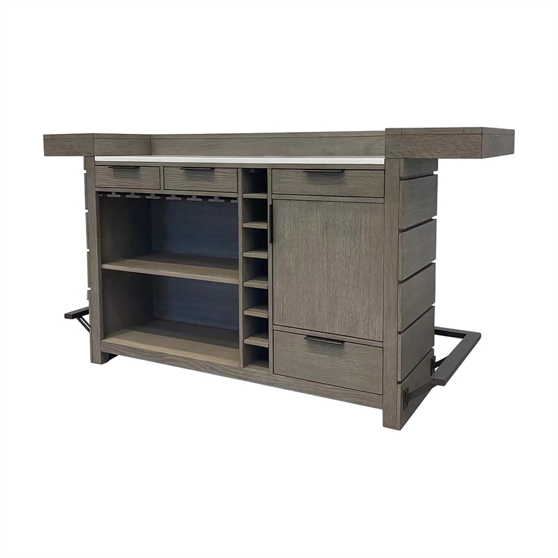 Parker House Pure Modern Oak Solid Wood Bar in Moonstone Taupe | Cymax ...