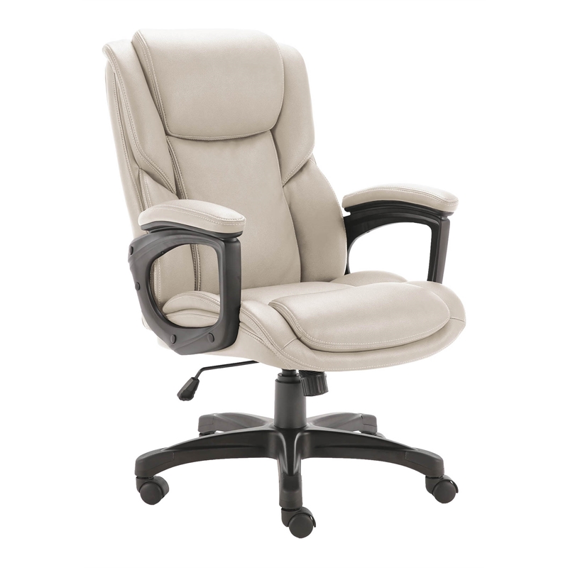 Parker Living Fabric Desk Chair with Casters in Fossil Beige Finish ...