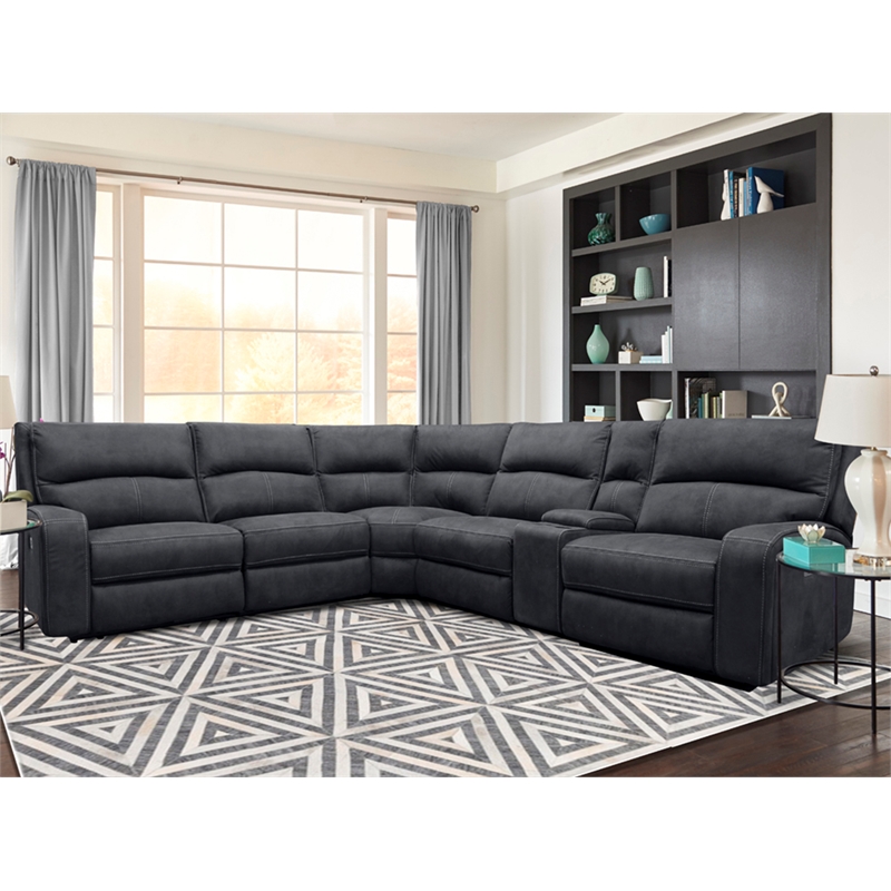 Parker Living Polaris Modern Fabric Power Reclining Sectional in ...