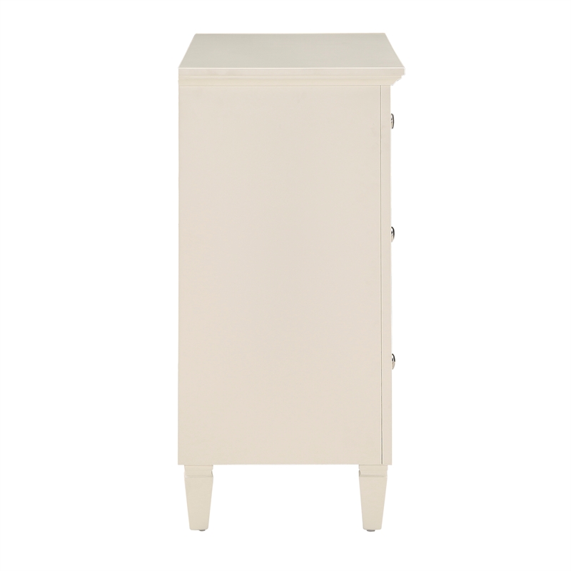 iNSPIRE Q Engineered Wood and Linen Drawer Face Dresser in White/Beige ...