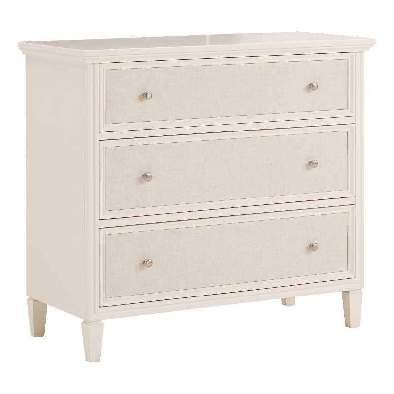 iNSPIRE Q Engineered Wood and Linen Drawer Face Dresser in White/Beige ...