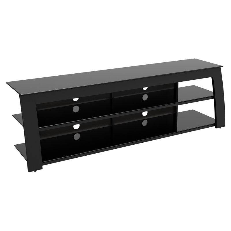 AVF Contemporary Wood Glass Steel TV Stand for TVs 32" to 90" in Black ...