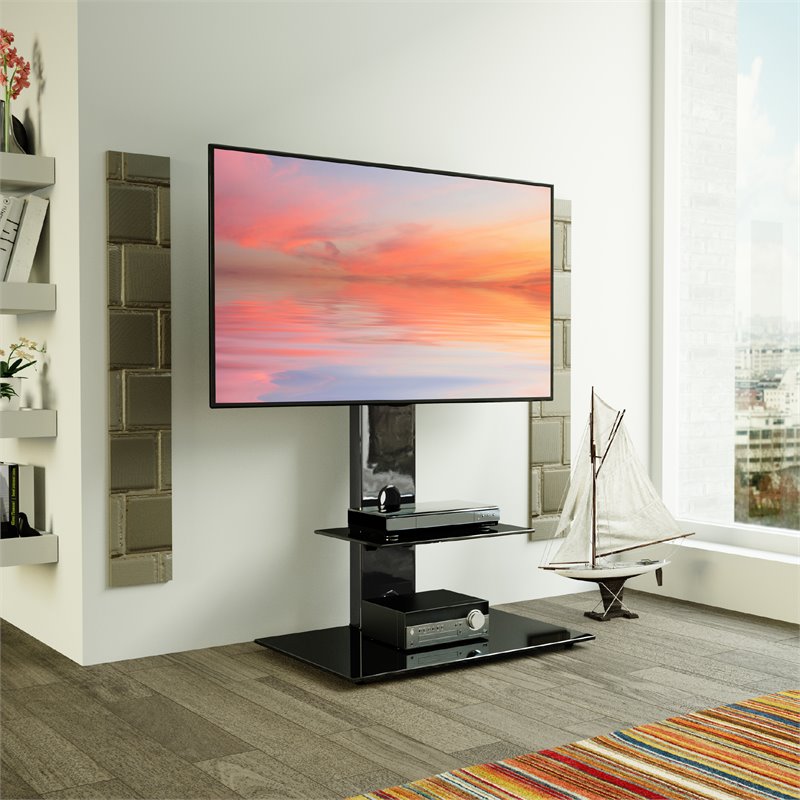 AVF Steel Lesina TV Stand with TV Mount Column for 32" to 65" TV in ...